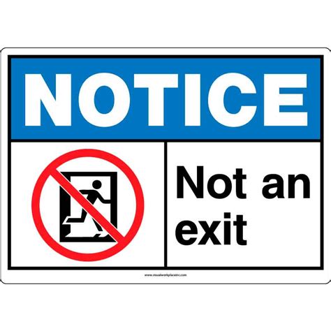 Ansi Notice Not An Exit Visual Workplace Inc