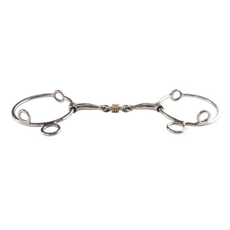 Stc Double Ring Gag Bit Wcopper Rollers And Curb Strap Cedar Lodge
