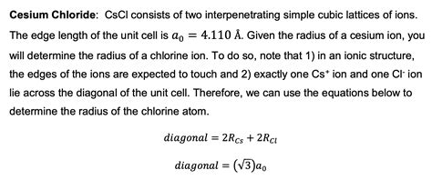 Solved Cesium Chloride Cscl Consists Of Two