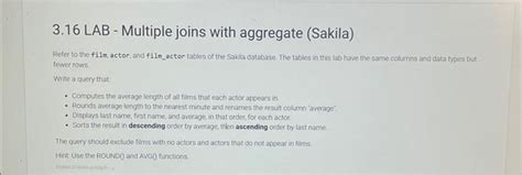 316 Lab Multiple Joins With Aggregate Sakila
