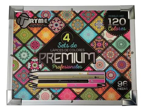 120 Lápices De Colores Profesionales Tryme Portafolio 96 Pz Envío gratis