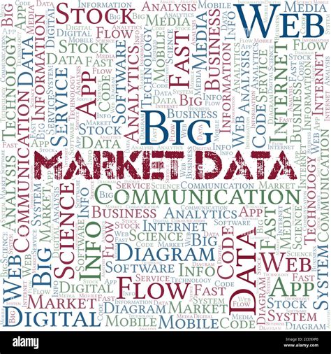 Market Data Vector Word Cloud Made With The Text Only Stock Vector