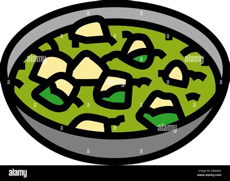 Palak Paneer Indian Cuisine Color Icon Vector Illustration Stock Vector