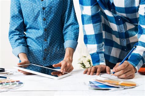 Designers Selecting Color Palette For Project Stock Image Image Of Decoration Building 210520441