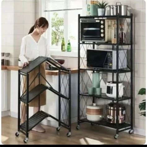 Jual RAK BESI LIPAT MULTIFUNGSI TANPA INSTALASI RAK DAPUR RAK PENYIMPANAN Shopee Indonesia