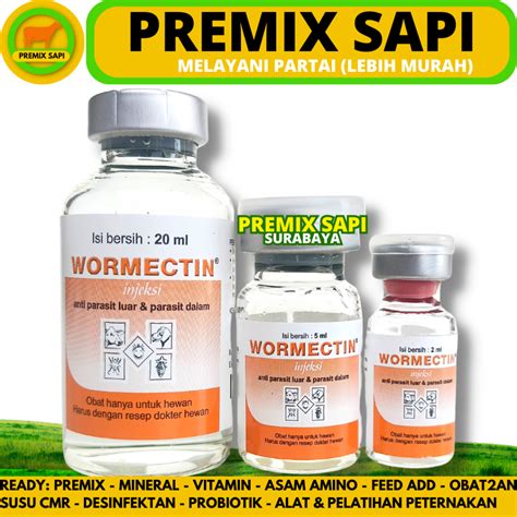 Jual Wormectin 2ml 5ml 20ml Anti Parasit Luar And Dalam Obat Scabies Gudik Kutu Caplak Cacing