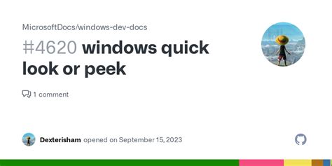 Windows Quick Look Or Peek · Issue 4620 · Microsoftdocswindows Dev