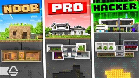 Noob Vs Pro Vs Hacker Bunkers By Diamond Studios Chunk Minecraft