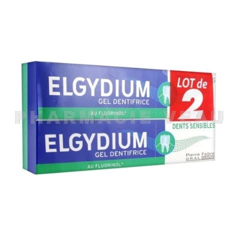 ELGYDIUM Gel Dentifrice Au Fluor Dents Sensibles 2x75 Ml Pharmacie VEAU