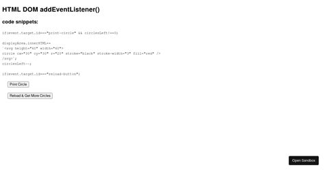 Js AddEventListener Codesandbox