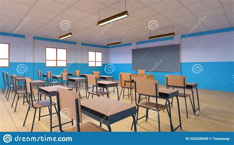 3d Rendering Of The Classroom Stock Illustration Illustration Of
