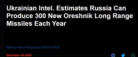 Medley Report Europes Descent Oreshnik And More