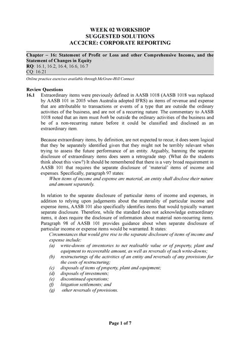 Week 2 Workshop Solutions Week 02 Workshop Suggested Solutions Acc2cre Corporate Reporting