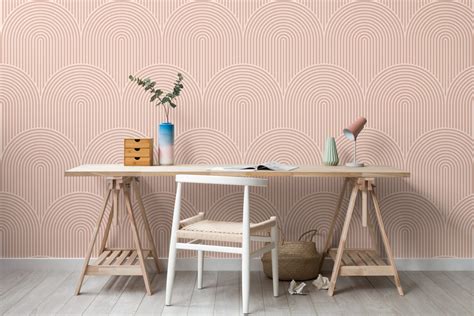 Nude Circuit Design Geometric Striped Pattern Wallpaper Hovia