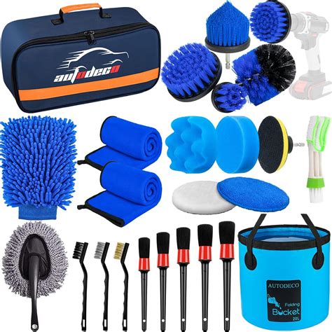 Autodeco 24pcs Car Detailing Brush Set Car Detailing Kit