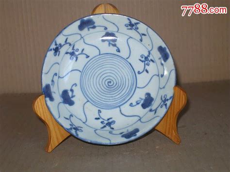 清代双面灵芝纹青花盘（古董古玩民俗老货怀旧收藏老瓷器） 价格350元 Se37097906 青花瓷 零售 7788收藏收藏热线