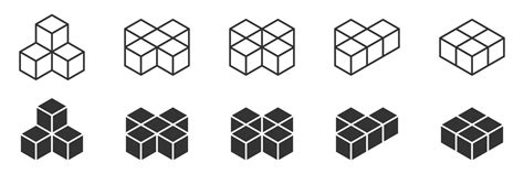 D Cube Icon Set Vector Illustration Vector Art At Vecteezy