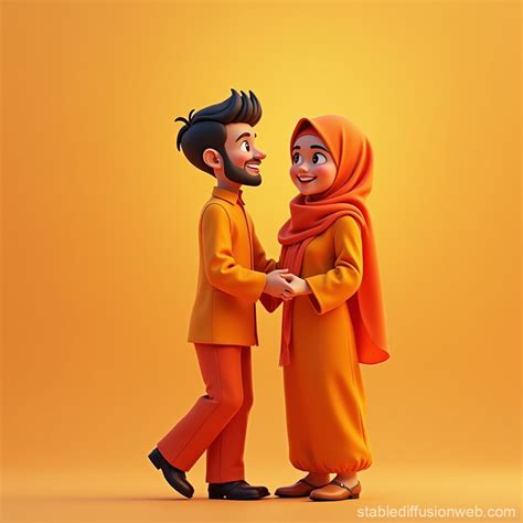 Muslim Couple During Haldi Ceremony Stable Diffusion Online
