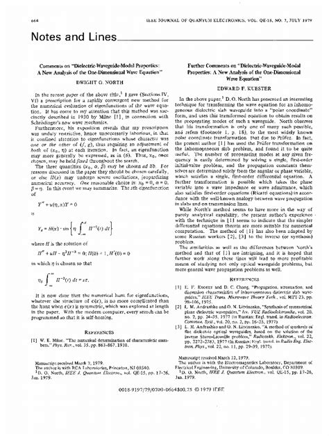 Further Comments On Dielectric Waveguide Modal Properties A New Analysis Of The One