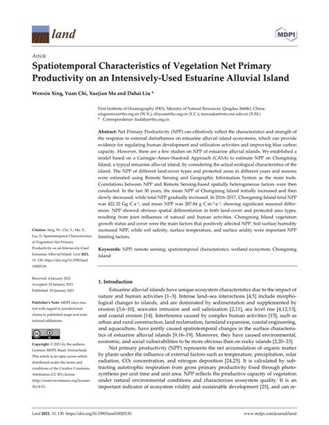 Pdf Spatiotemporal Characteristics Of Vegetation Net Primary Productivity On An Intensively