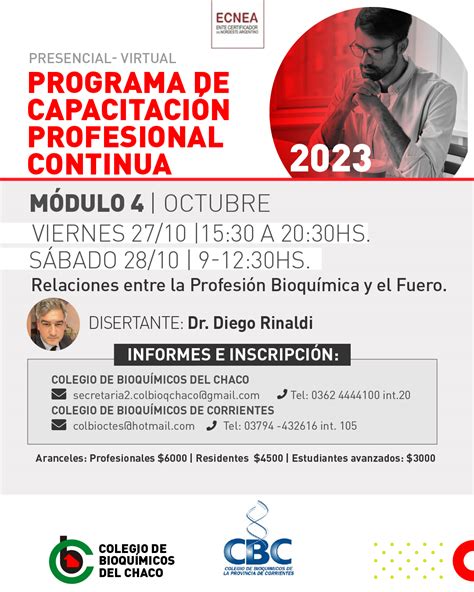 Módulo 4 Programa De Capacitación Continua 2023 Colegio De Bioquímicos Del Chaco