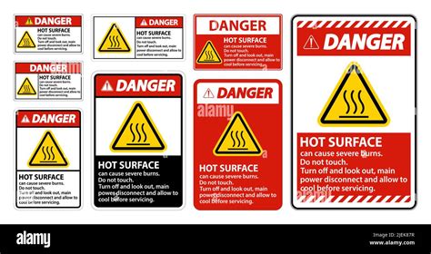 Danger Hot Surface Sign On White Background Stock Vector Image And Art
