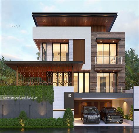 Desain Tampak Depan Rumah Modern Lantai Bapak HDU Di Jakarta Desainfasad