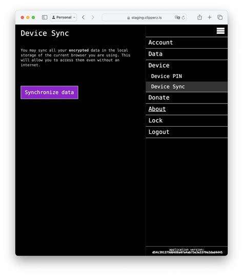 Epsilon Updates Device Sync Clipperz Online Password Manager