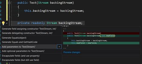 Quick Action To Initialize Field Or Property From Constructors Issue Dotnet Roslyn