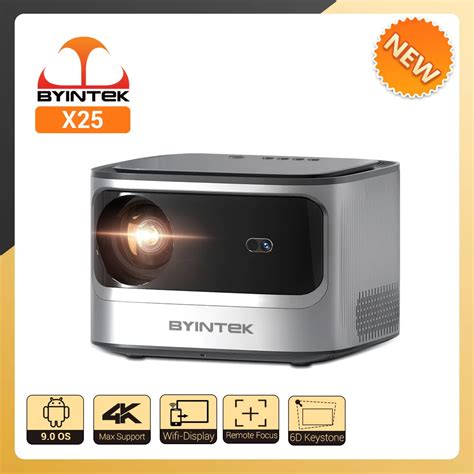 BYINTEK X25 Full HD Projector 1080P 4K Video Auto Focus WiFi Smart LCD