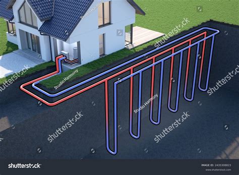 Heat Pump Vertical Ground Source 3d Stock Illustration 2435308823