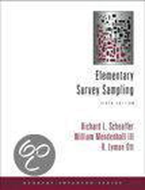 Elementary Survey Sampling 9780534418052 William Mendenhall