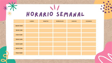 Copia De Calendario Horario Semanal Infantil Doodle Rosa Y Amarillo Pdf
