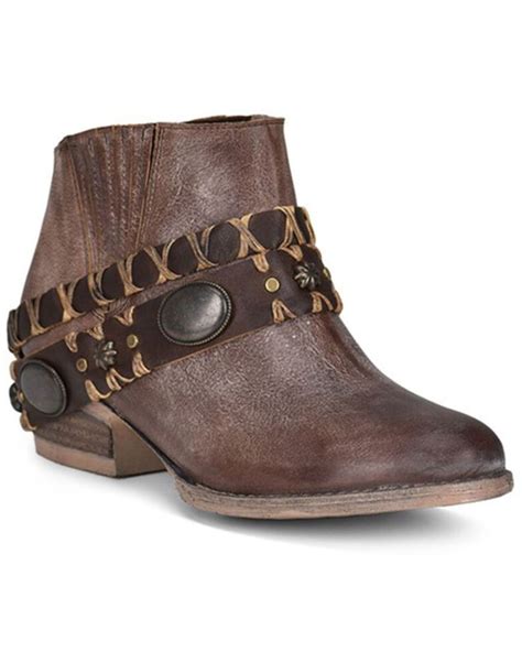 Circle G Womens Harness Fashion Booties Round Toe Fashion Booties