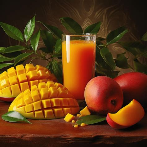 Premium Photo Refreshing And Healthy Mango Juice In A Glass With