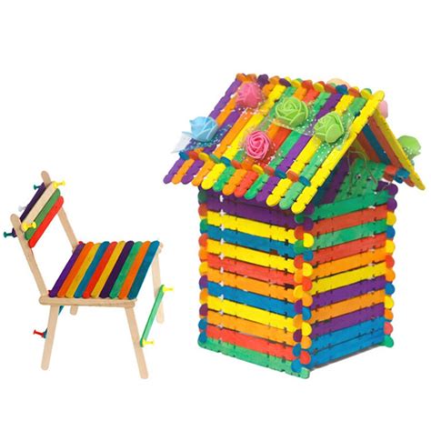 100pcs Diy Wooden Stick Popsicle Ice Cream Sticks Grandado