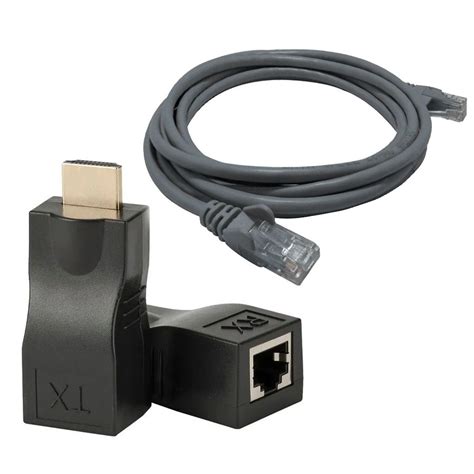 Kit Extensor Hdmi 30mts 1 Cabo De Rede Rj45 Cat5e 6 3mts Shopee Brasil