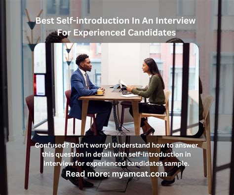 what is the best self introduction in an interview for experienced