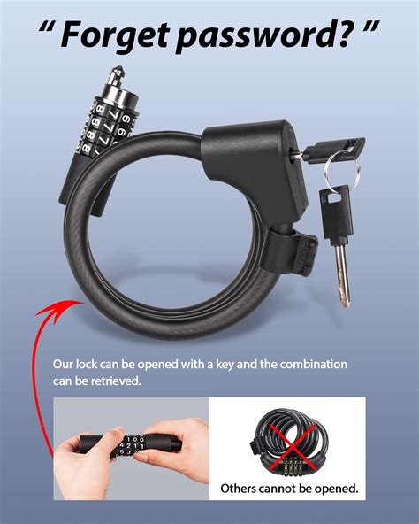 Bike Lock Cable With Combinationhigh Security 5 Digit Resettable