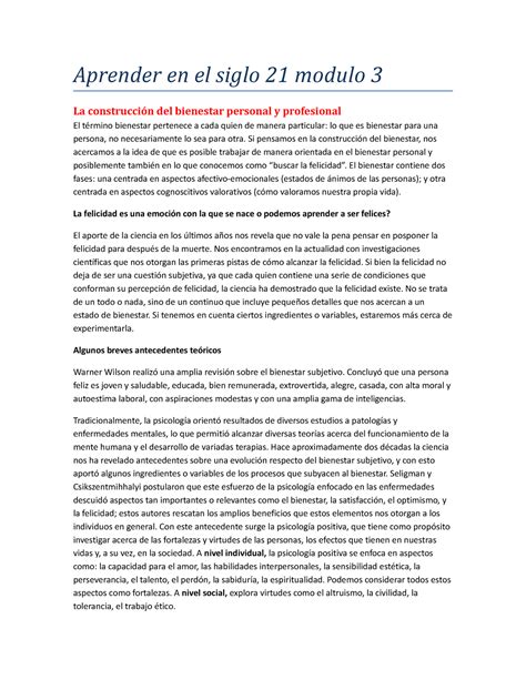 Aprender En El Siglo 21 Modulo 3 Aprender En El Siglo 21 Modulo 3 La