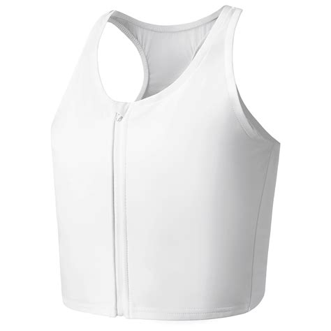 Chest Binder Transgender Stuff With Zipper Half Flat Tank Top For