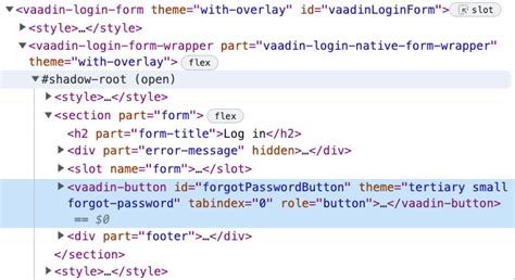 Login Move Forgot Password Button Out Of Shadow DOM Issue 4699
