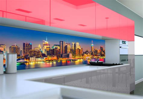 Panel szklany do kuchni MANHATTAN NOCĄ II hartowany Magic Style