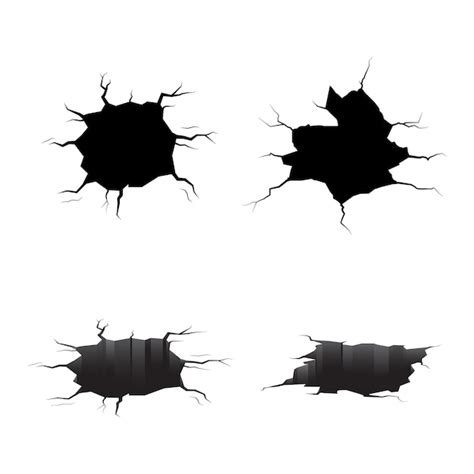 Premium Vector Ground Cracks Ground Cracks Set Damaged Wall Texture