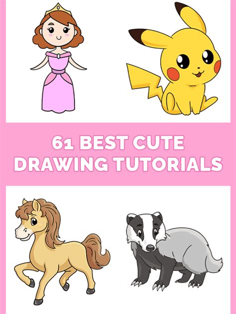 61 Cute Cartoons Drawing Tutorials Easy Drawing Guides