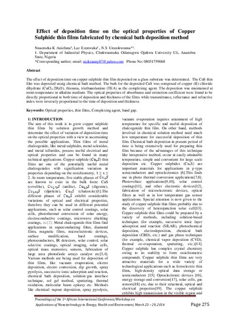 Effect Of Deposition Time On The Optical Properties Of Copper Sulphide