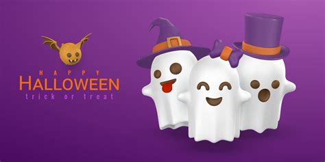 Halloween 3d Cartoon Ghost Character With Brown Vector Image