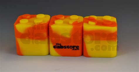 Orange And Yellow Silicone Lego Block Non Stick Container Thedabstore