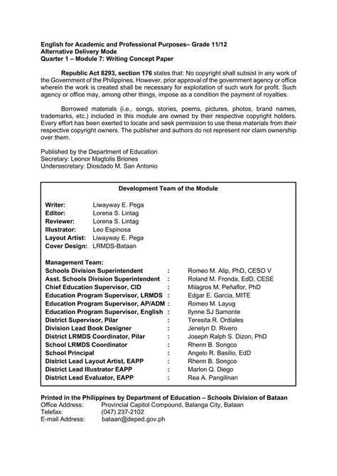 EAPP Quarter 1 Module 7 Writing Concept Paper Pdf