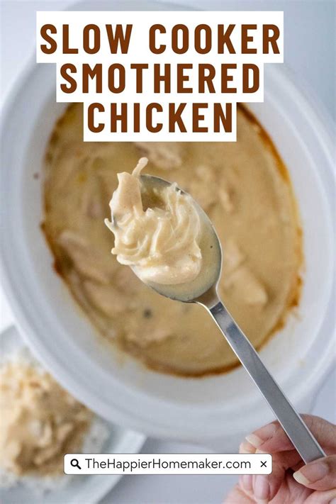 Slow Cooker Smothered Chicken The Happier Homemaker